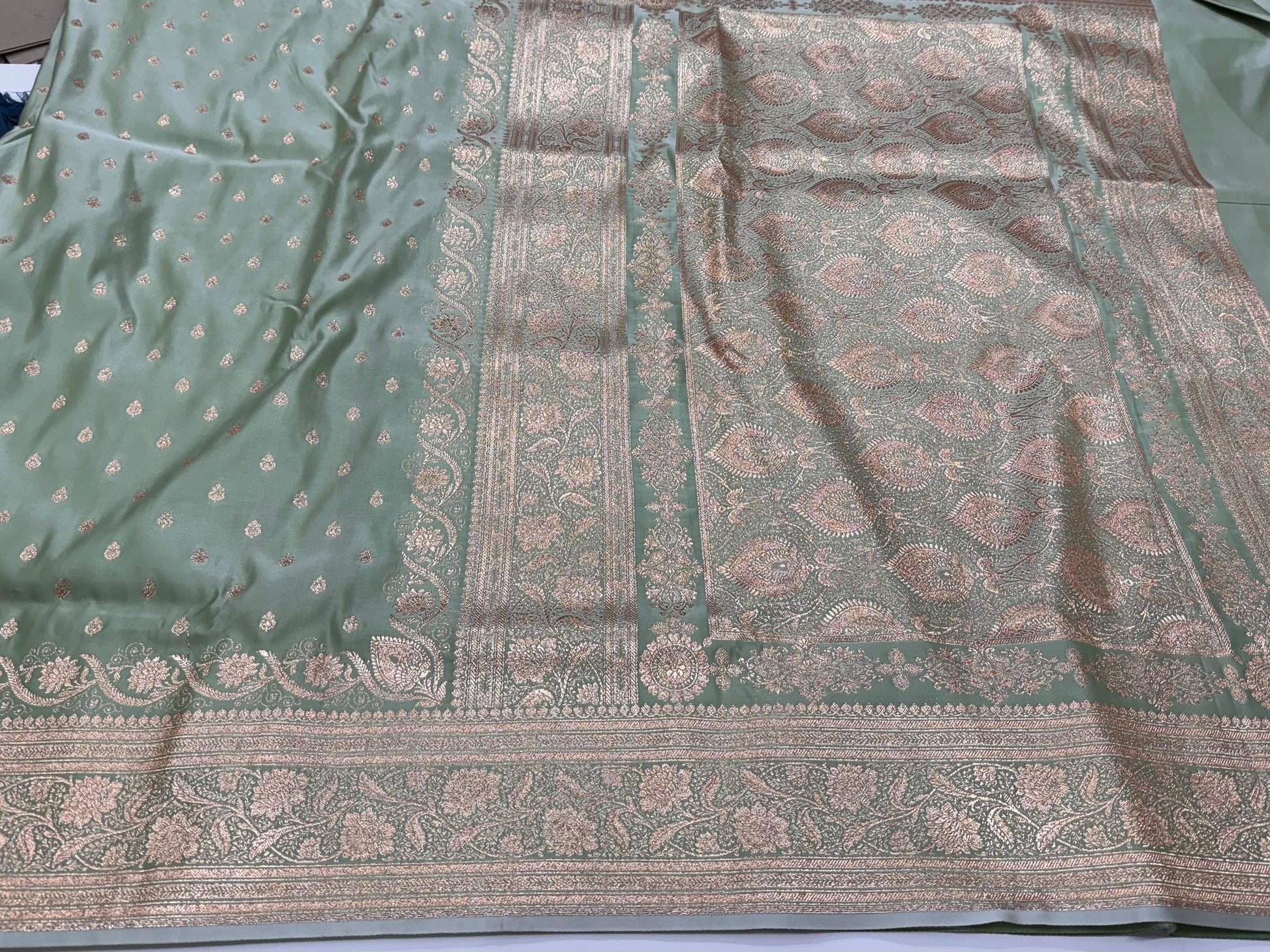 Katan Silk Saree In light Pista Shades – ZAIRA