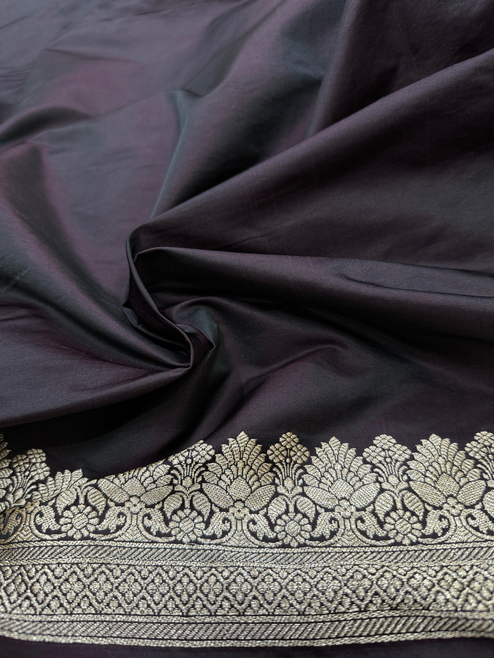 Dark Chocolate Brocade Mashru Satin Silk – ZAIRA